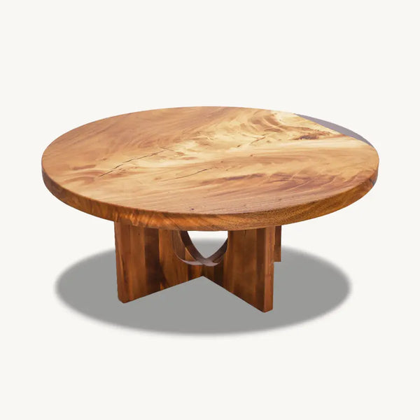 Contour Chic Round Saman Epoxy Coffee Table - Modern, Wood Design – Holzsch